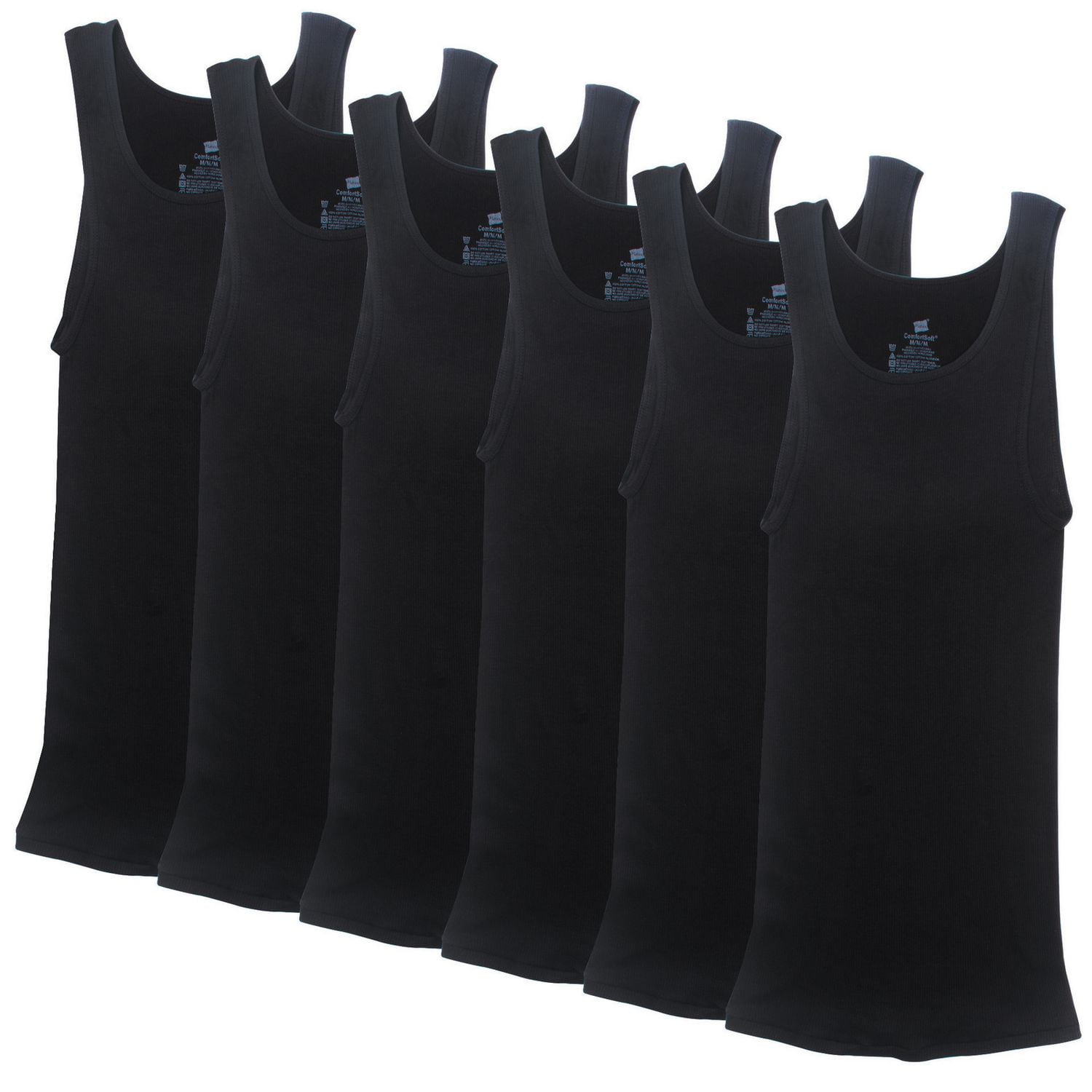 Hanes Men's Tagless Tanks - Comfort Soft, Black - 6-Pack - Walmart.ca