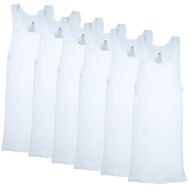 Hanes Men's Tagless Tanks - Comfort Soft - White - 6-Pack, White - 6 ...
