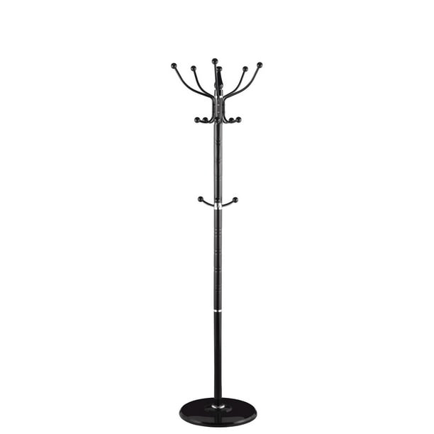 16 Hook Free Standing Coat Rack with Sandstone Base, Black - Walmart.ca