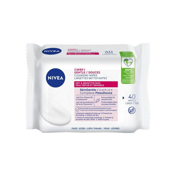 NIVEA 3-in-1 Biodegradable Face Cleansing & Make-Up Removing Wipes for ...