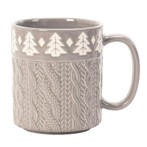 Holiday Time Knit Texture Ceramic Mug, 15.5 oz, 1 piece, Mug, Ceramic ...