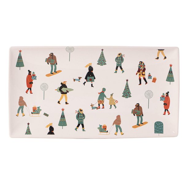 Holiday Time Rectangle Ceramic Platter, 12.4 inch x 6.73 inch, 1 piece ...