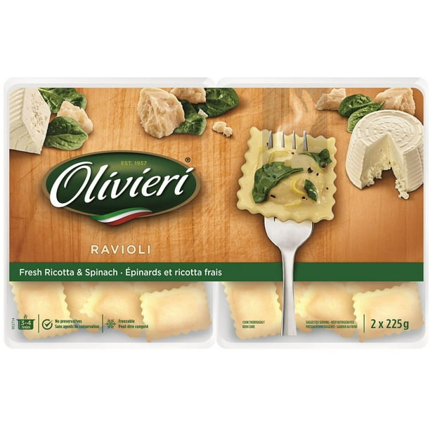 Olivieri Ricotta Spinach Fresh Pasta Ravioli, Fresh Pasta, 2 x 225 g ...
