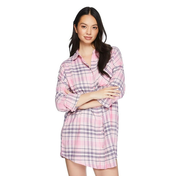 No Boundaries Women's Flannel Night Shirt - Walmart.ca