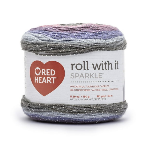 Red Heart® Roll With It Sparkle™ Yarn, Acrylic #4 Medium, 5.3oz/150g ...