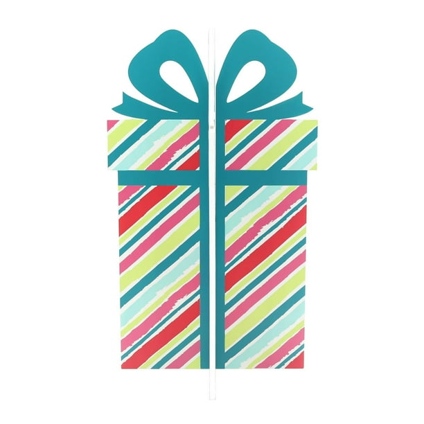 Holiday Time 2 pack Slotted Teal & Red Presents Wood Decor - Walmart.ca