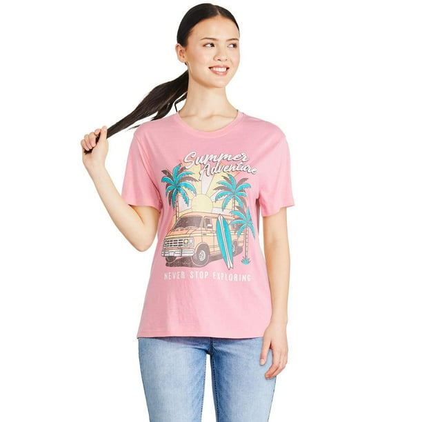 T-shirt à imprimé graphique The Pink Closet pour femmes - Walmart.ca