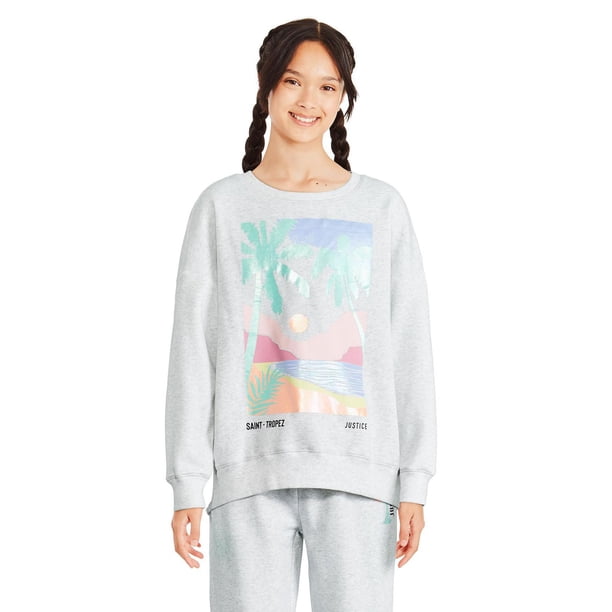 Justice Girls' Fleece Crew Neckline Popover - Walmart.ca