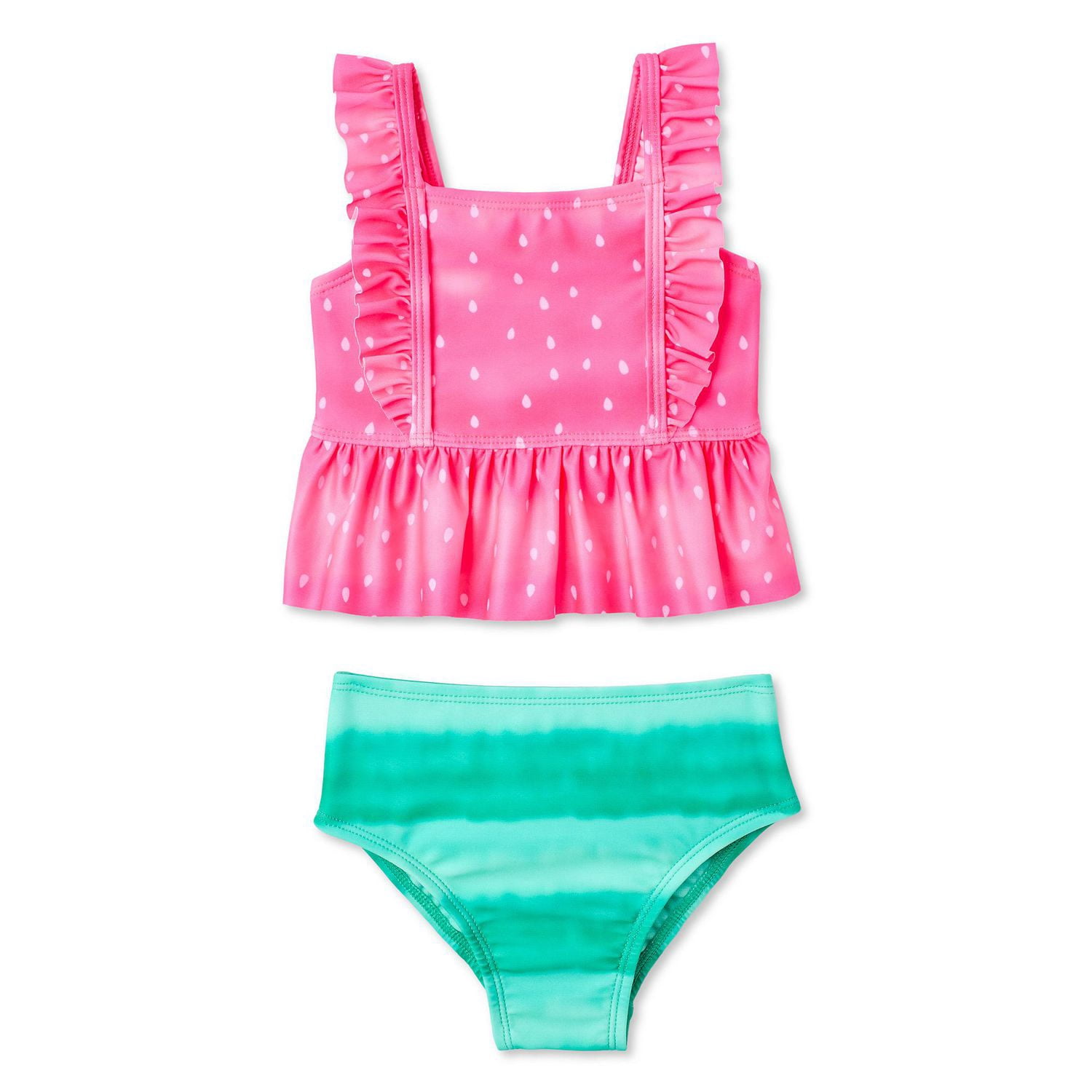 Click here for George Baby Girls Two Piece Ruffle Tankini Set 6-1... prices