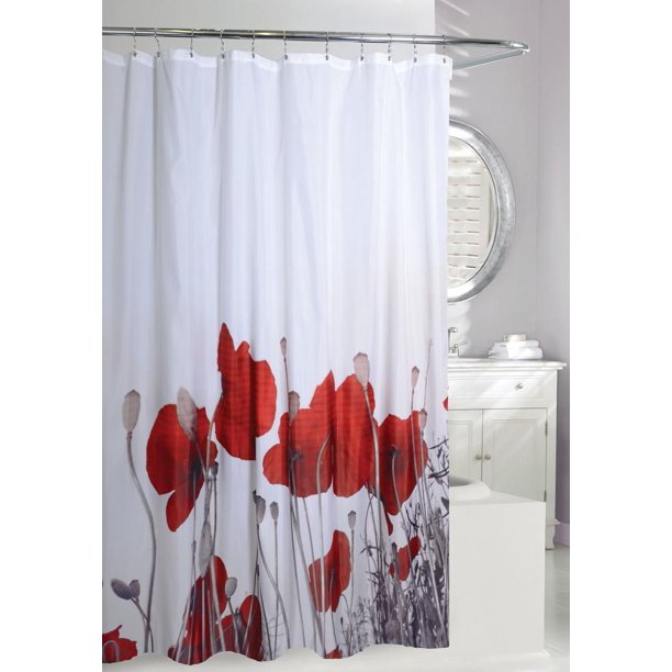 MODA POPPY FIELDS SHOWER CURTAIN - Walmart.ca