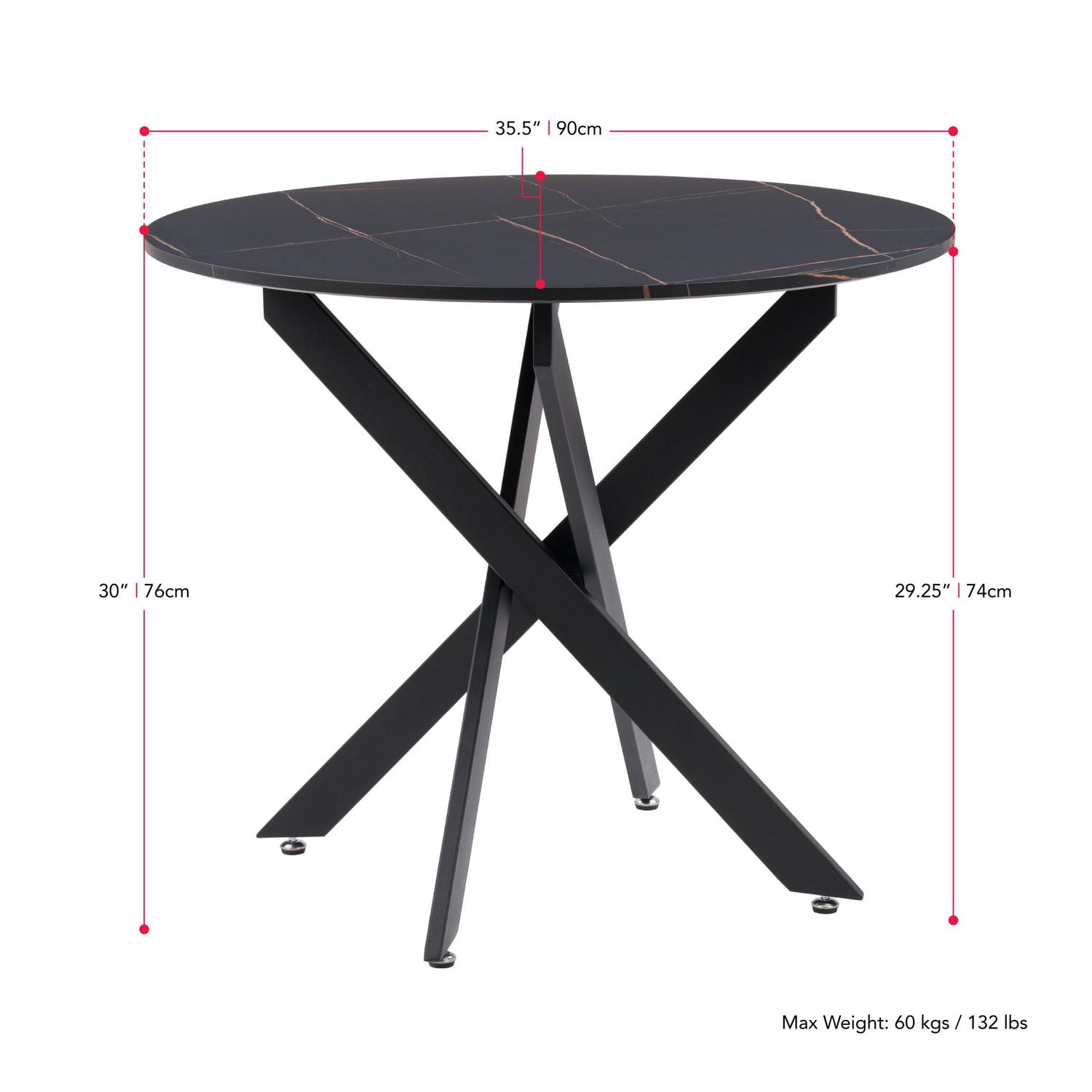 CorLiving Lennox Iron Leg Trestle Dining Table Walmart