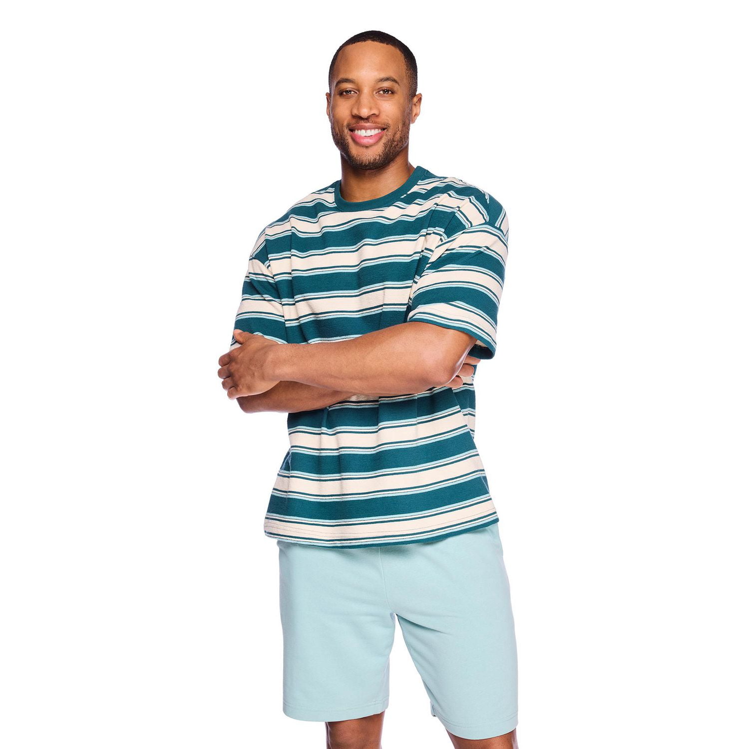Click here for George Mens Striped Loose Fit T-Shirt M prices