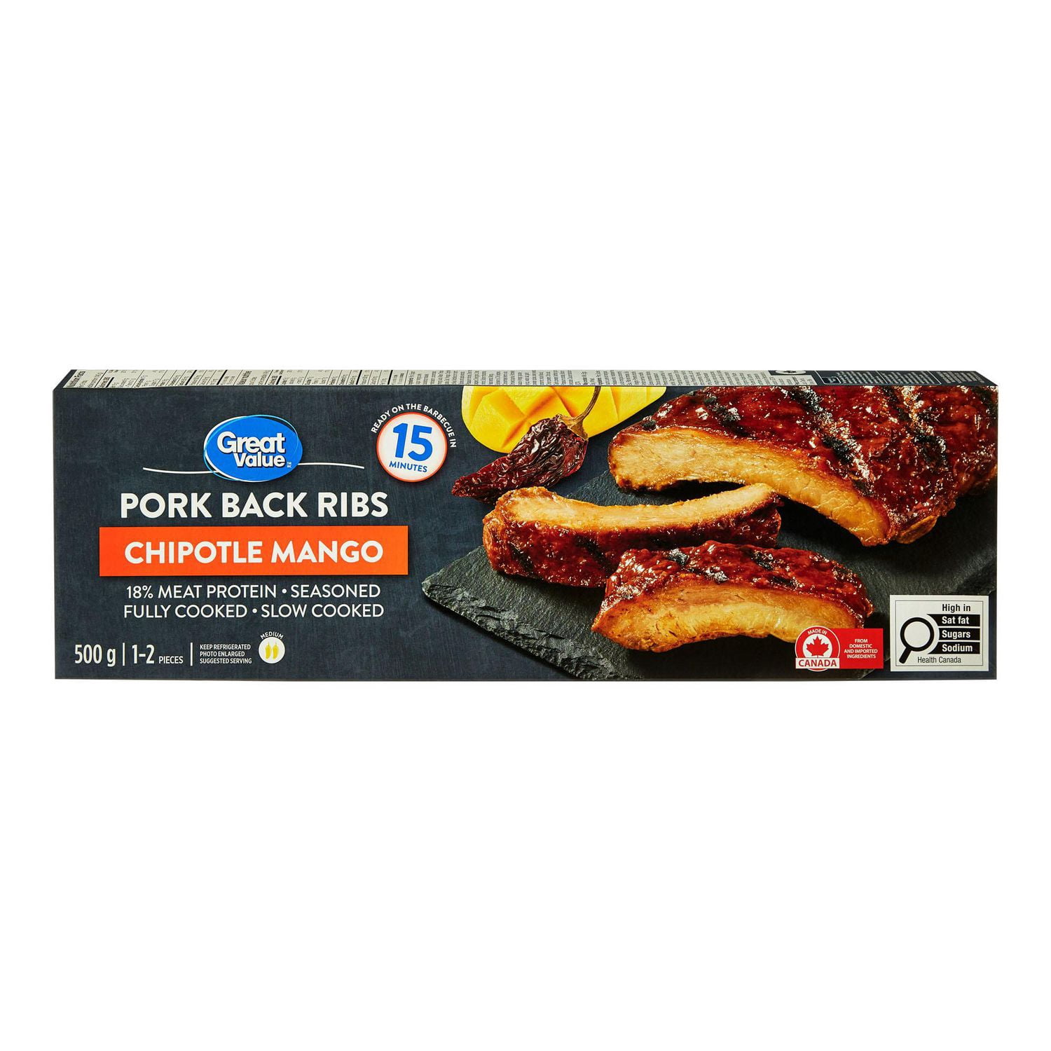Click here for Great Value Chipotle Mango Pork Back Ribs prices