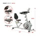 Sunny Health & Fitness Magnetic Recumbent Desk Exercise Bike, 350lb High Weight Capacity ...