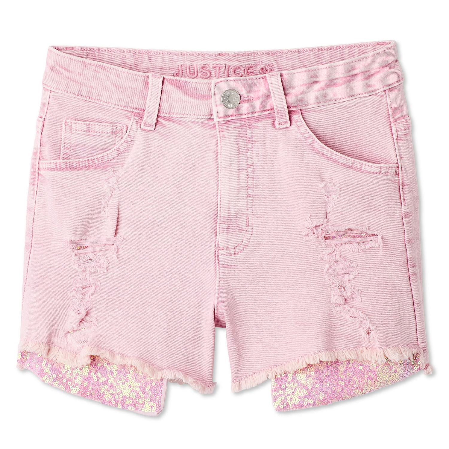 Click here for Justice Girls Sequin Pocket Jean Short 14 prices