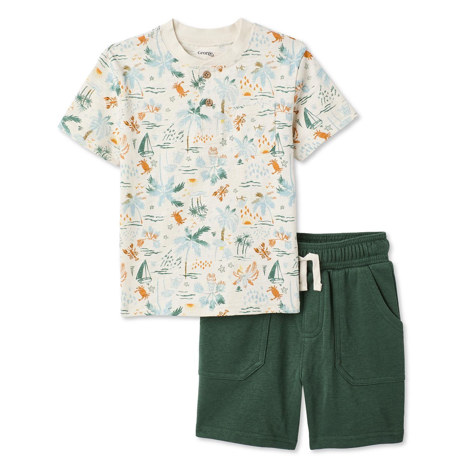 Click here for George Toddler Boys Two Piece Henley Set 5t prices