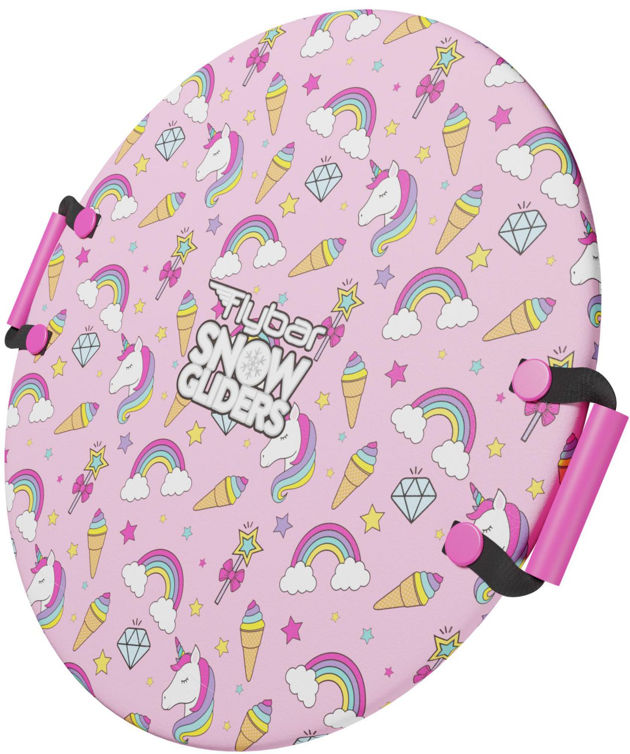 Flybar Kids 26 inch Unicorn Foam Saucer Disc Snow Sled with Slick ...
