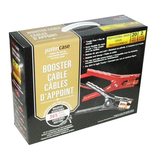 Justin Case 20 foot 2 Gauge Booster Cables, 20 ft 2 G Booster Cables ...