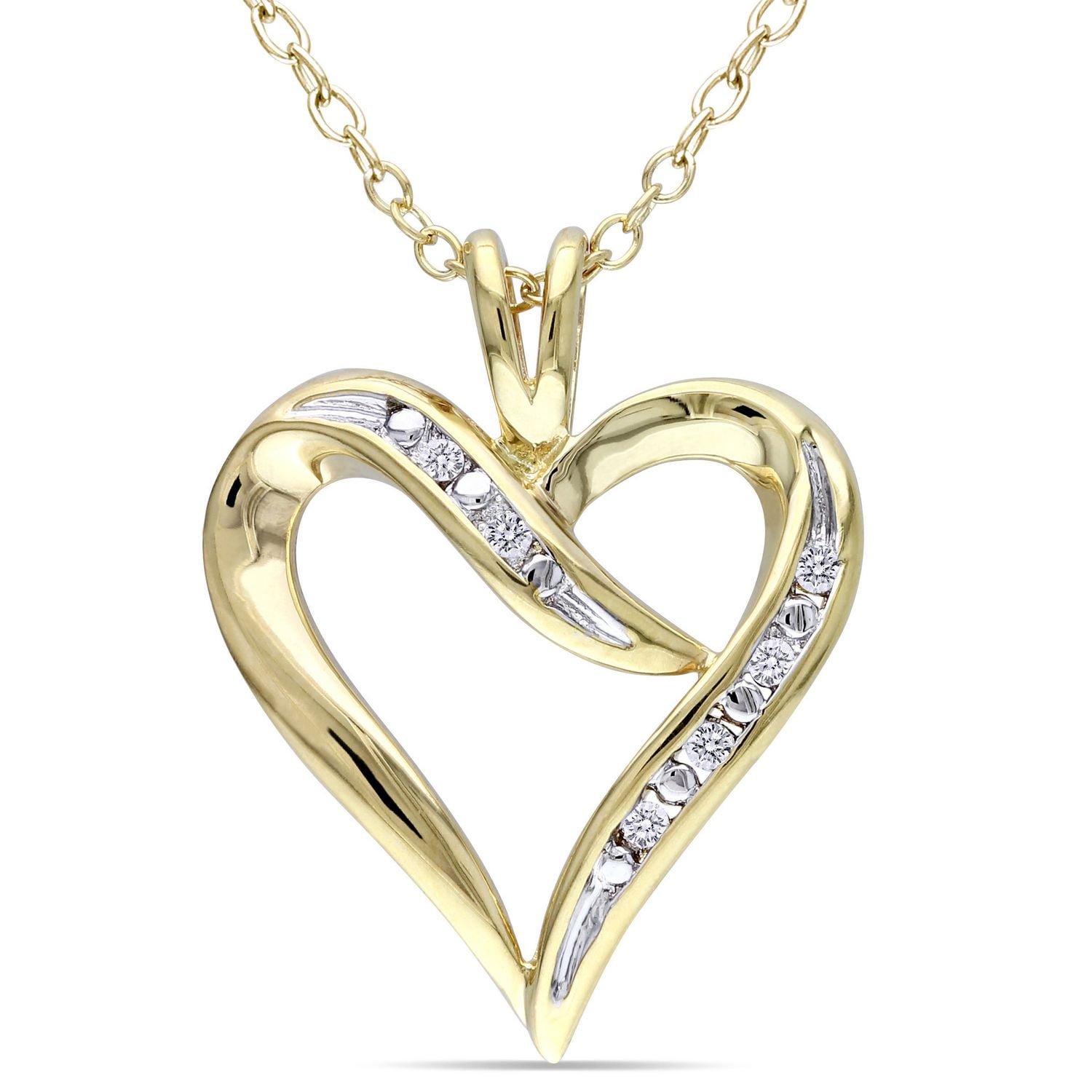 Click here for Miabella Diamond Accent Yellow Rhodium Plated Ster... prices