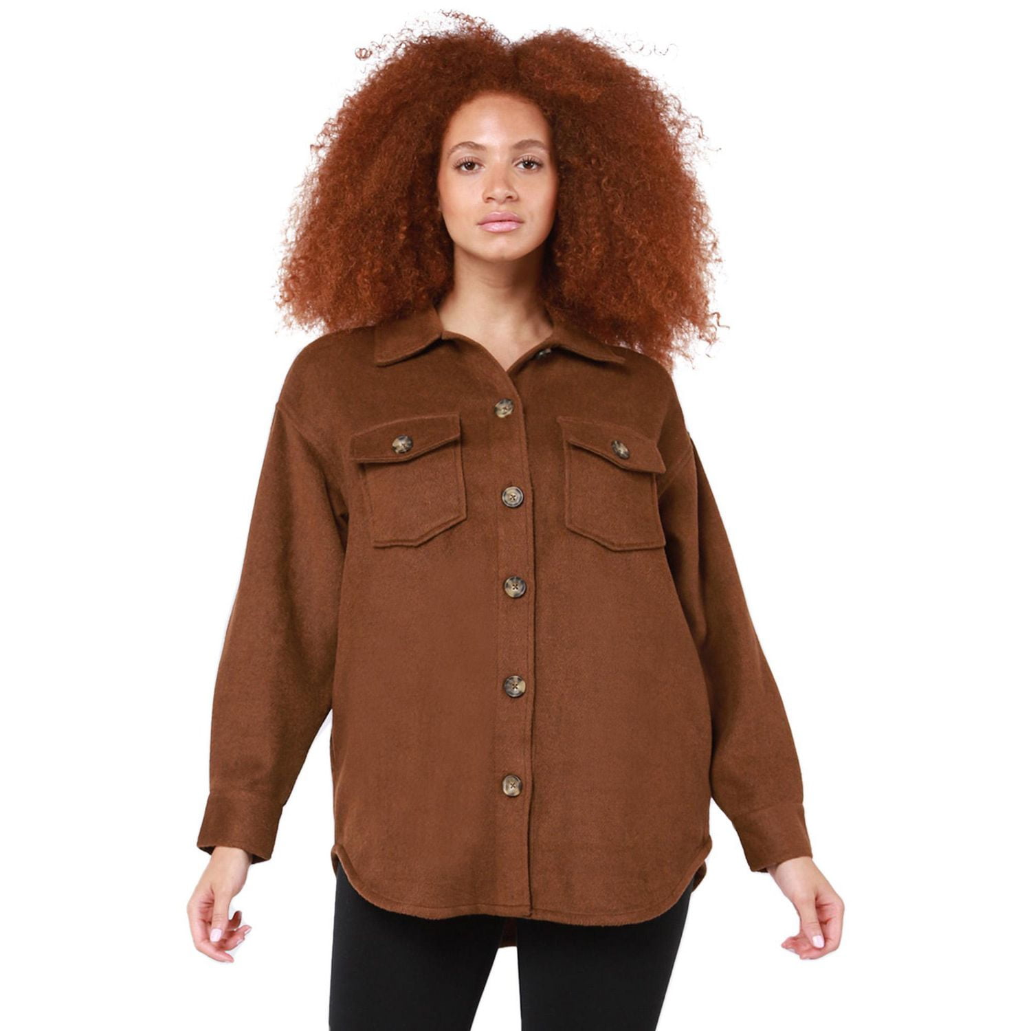 Long sleeve 4-pocket, button front, “Shackets” - Walmart.ca