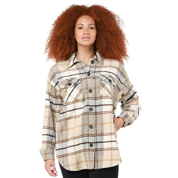 Long sleeve 4-pocket, button front, “Shackets” - Walmart.ca