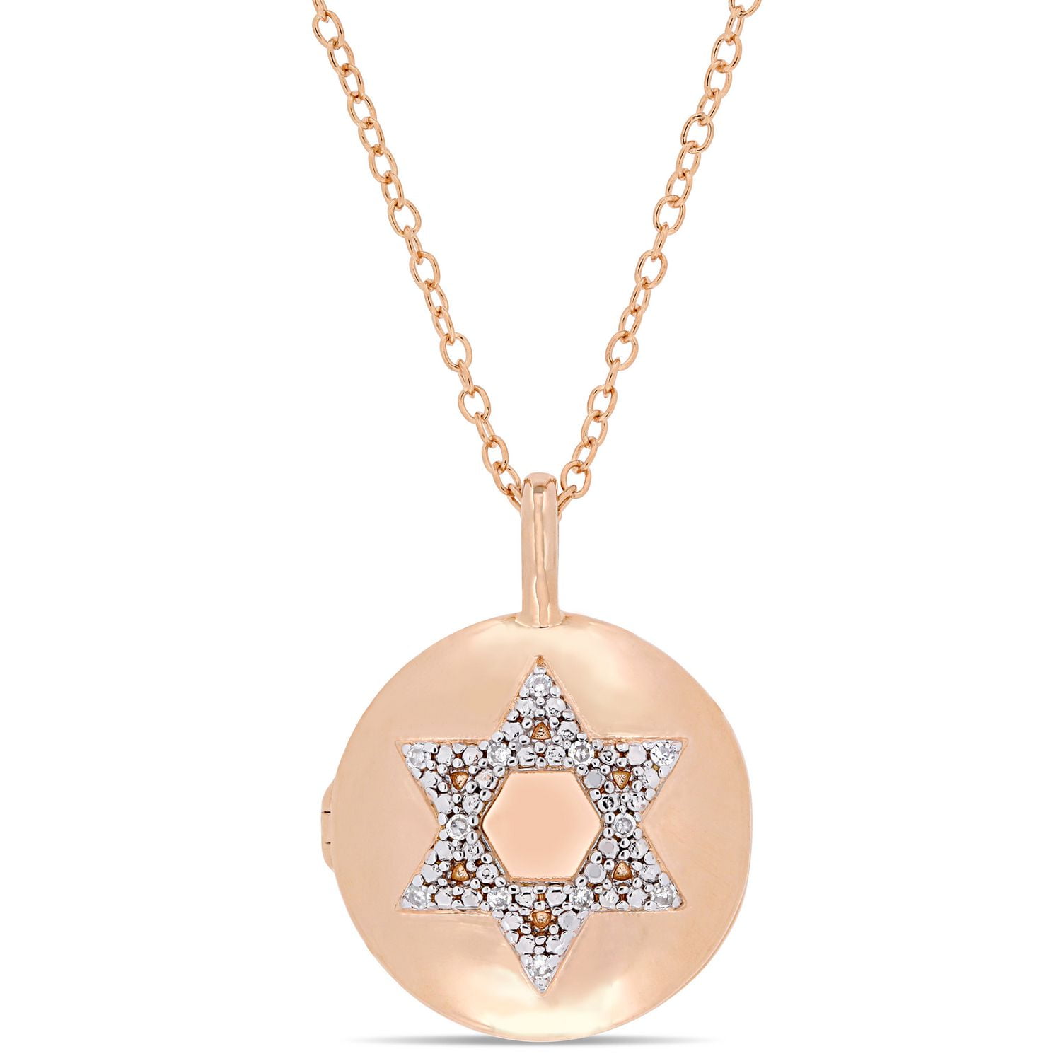 Click here for Miabella Diamond-Accent Rose Plated Sterling Silve... prices