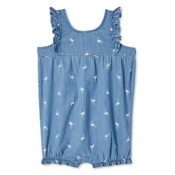 George Baby Girls' Chambray Romper - Walmart.ca