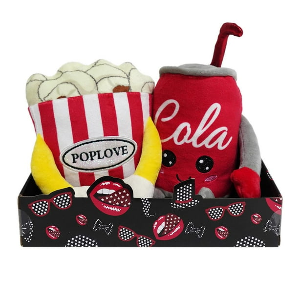 Way to Celebrate Gift Plush Popcorn Couple, red, 7.5inch, Plush Popcorn ...