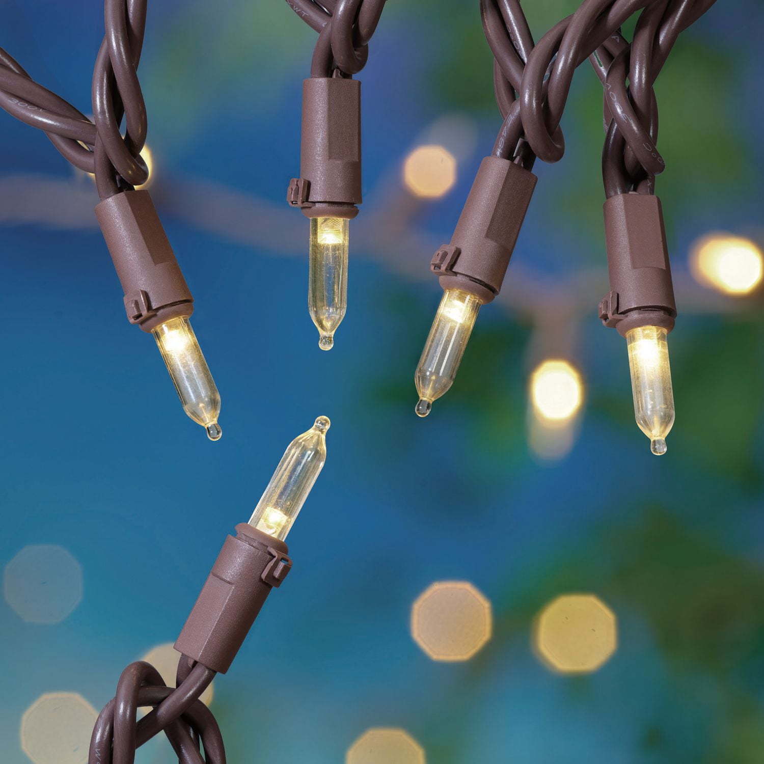 Mainstays 100-Count Warm White LED Mini Outdoor String Lights with ...