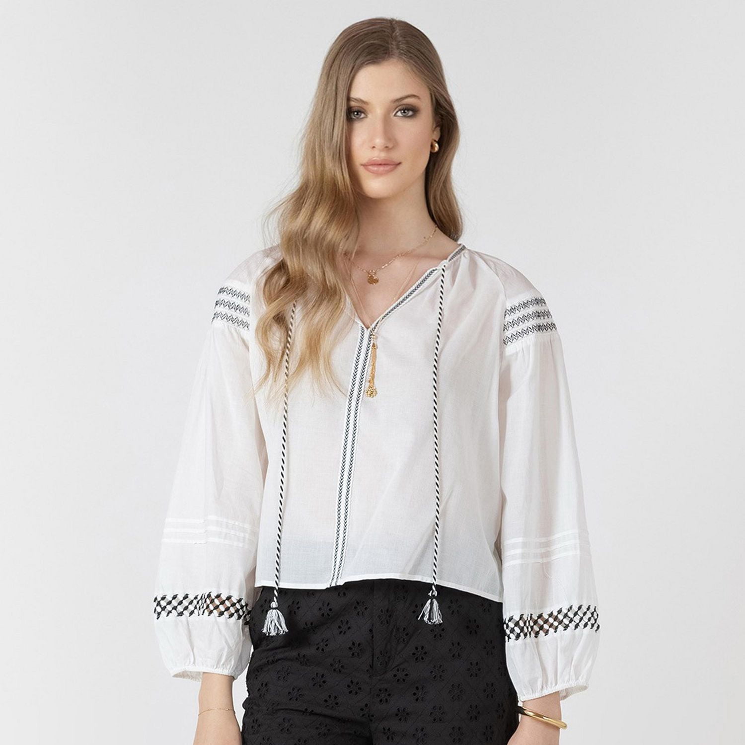 Click here for Devoted  Embroidered Detail Blouse  Sizes Xs-Xl L prices