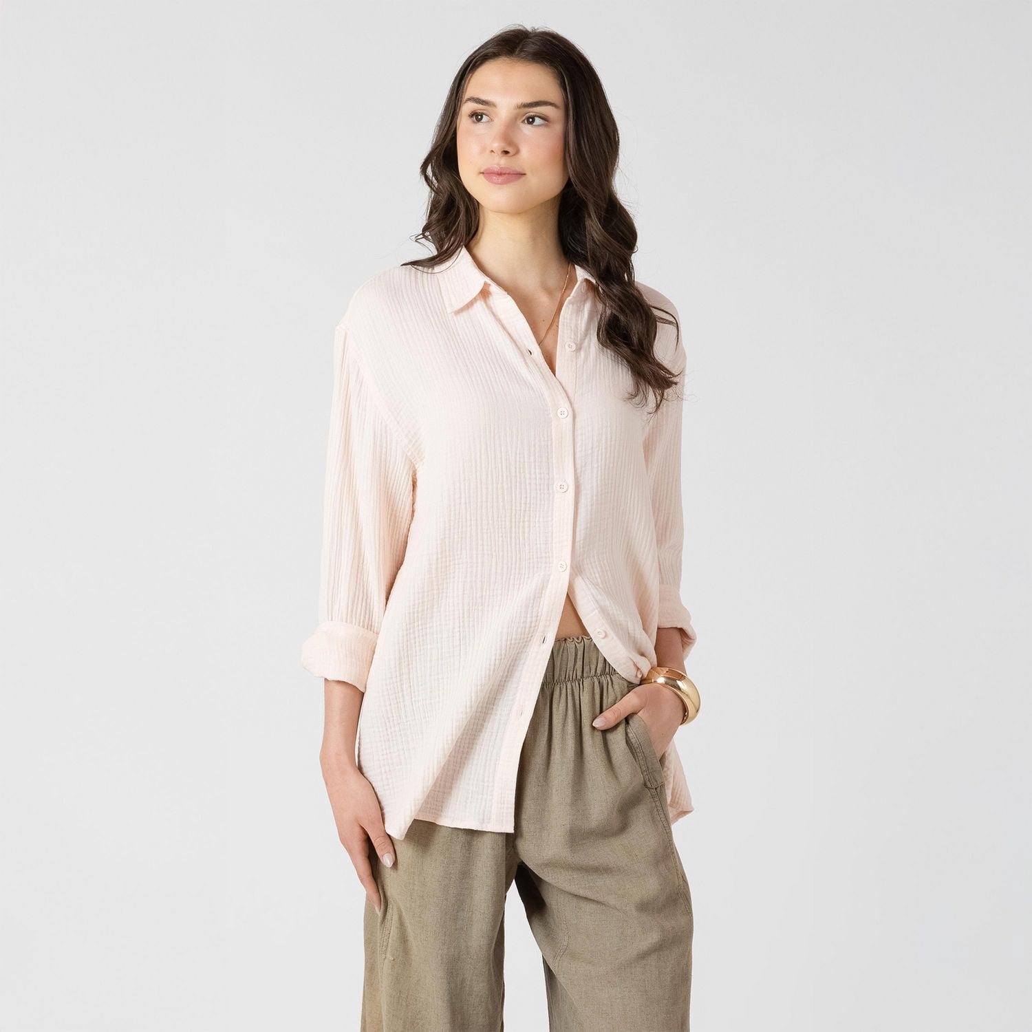 Click here for Devoted  Textured Button Front Blouse  Sizes Xs-Xl... prices