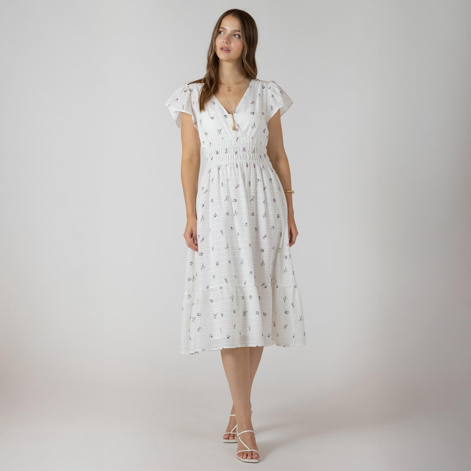 Click here for Devoted  Wrap Front Tiered Midi Dress  Sizes Xs-Xl... prices