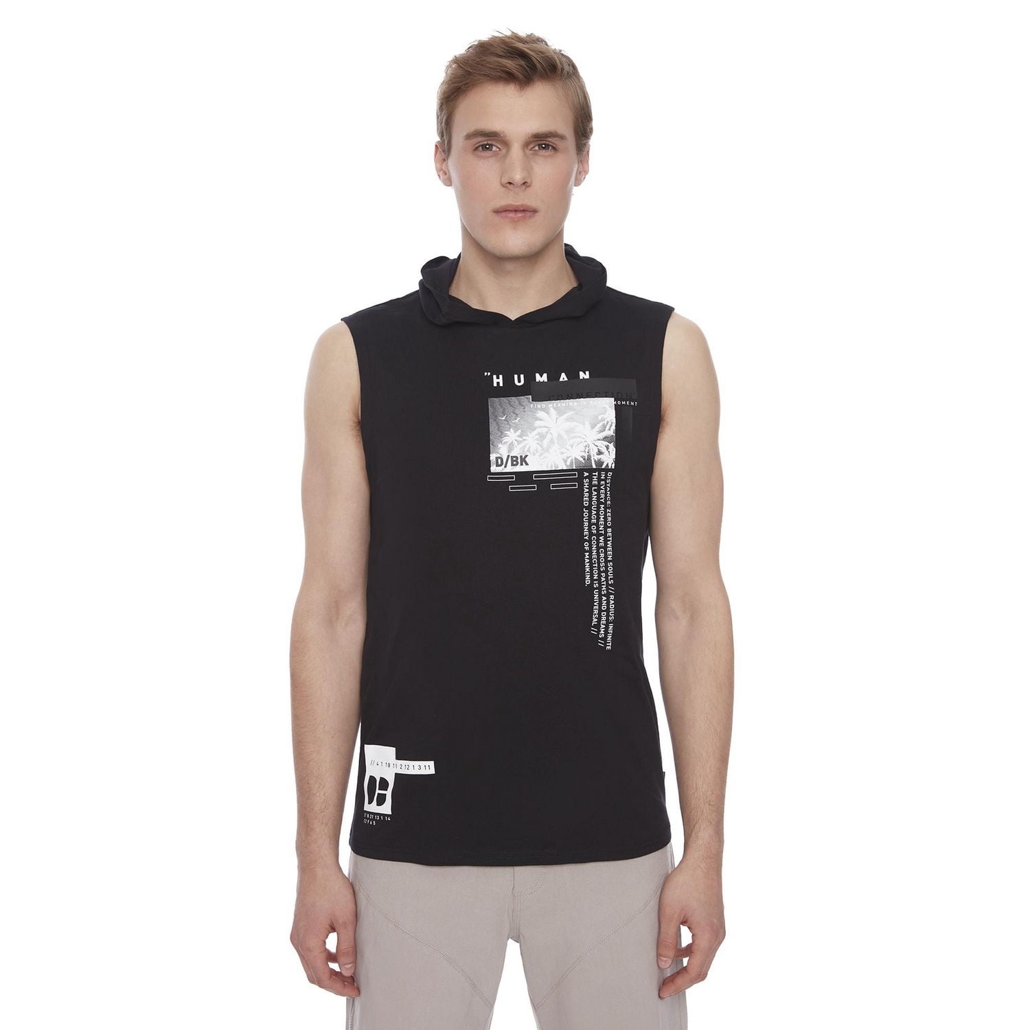 Click here for Dark Black Mens Hooded Tank Top S prices