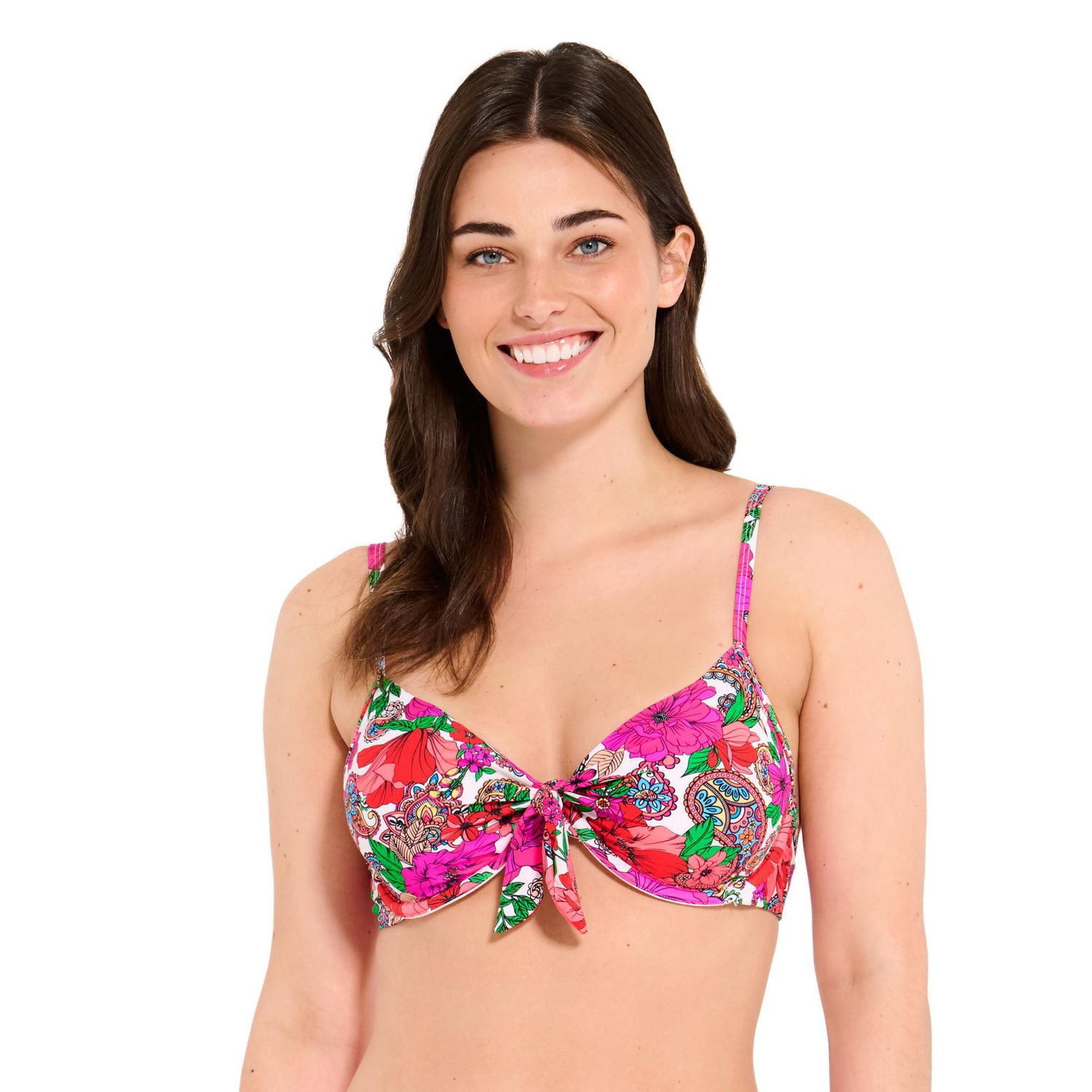 Click here for Captiva Womens Floral Underwire Front Tie Bikini T... prices
