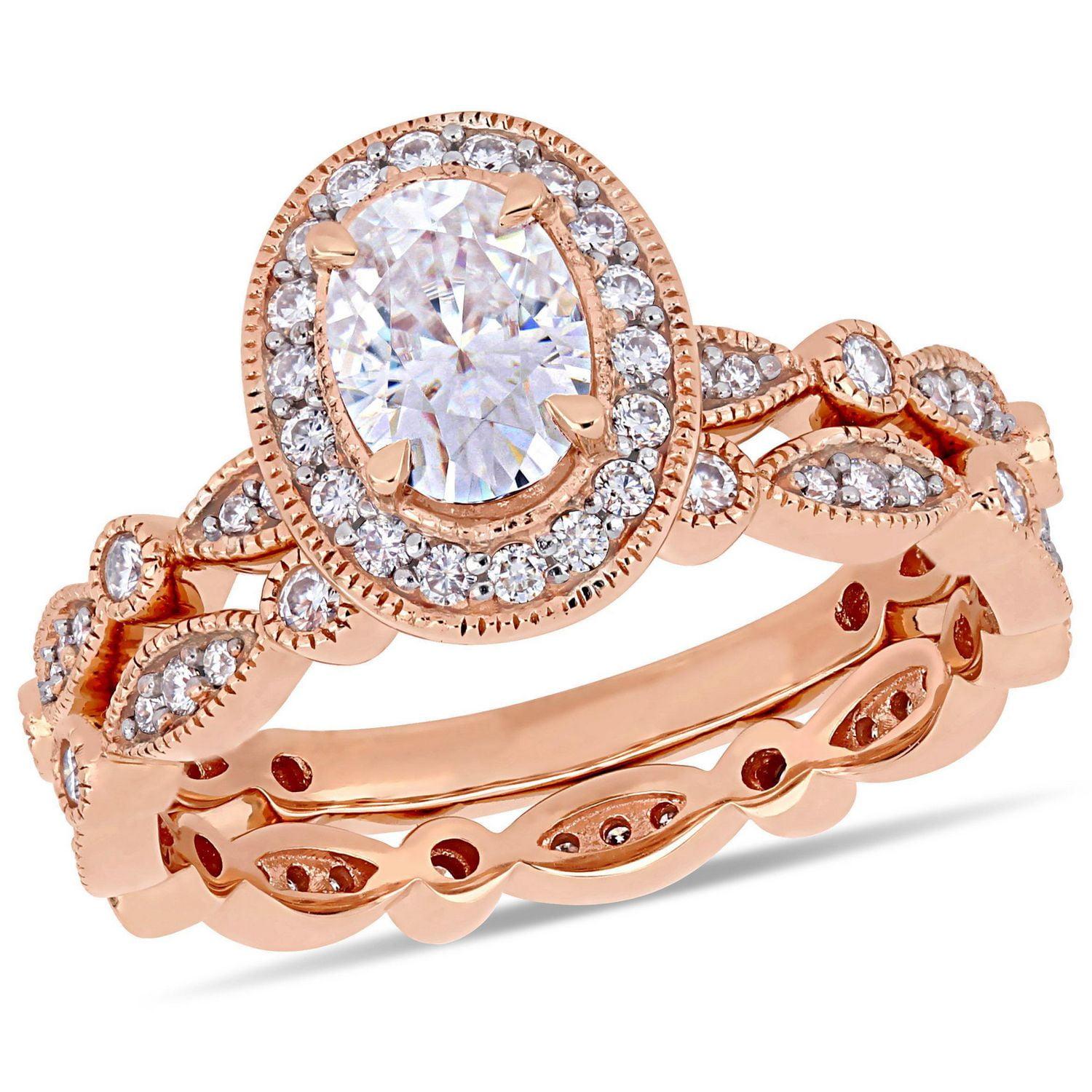 Click here for Miabella 1-1/2 Carat T. G.W. Moissanite 10k Rose G... prices