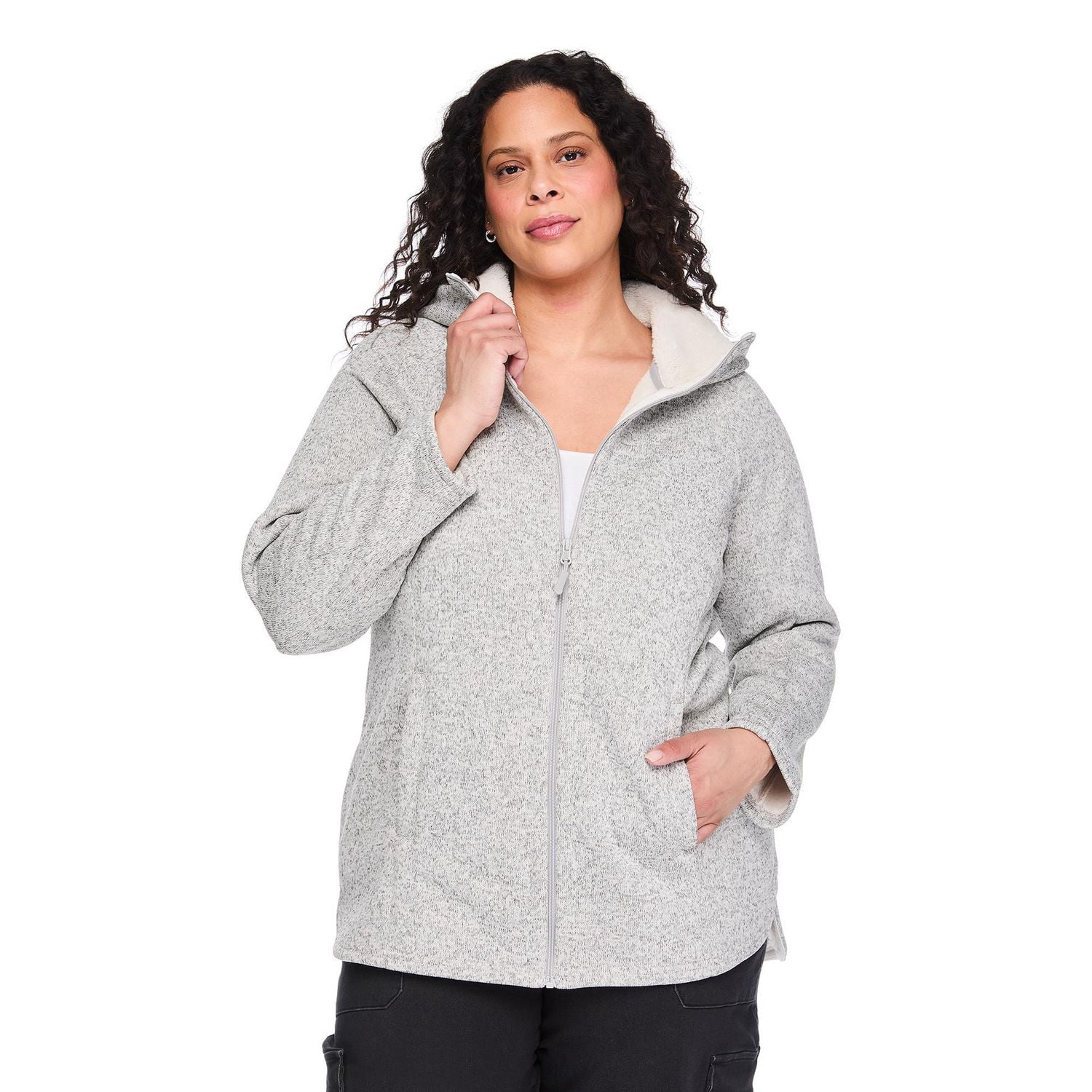 George Women's Plus Faux Shearling Zip Up Jacket - Walmart.ca