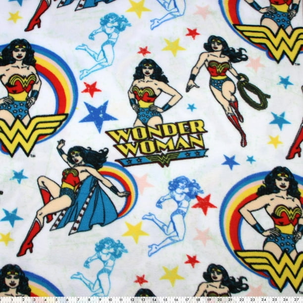 Fabric Creations White Wonder Woman Fleece Fabric by the Metre - Walmart.ca