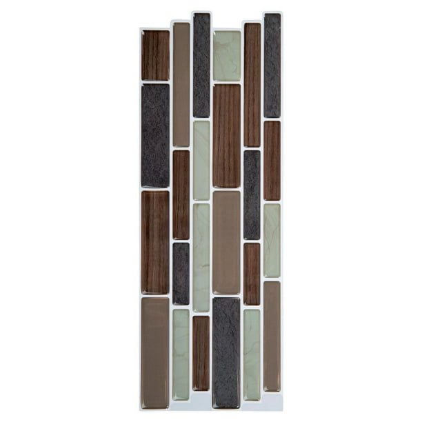 Truu Design Self-Adhesive Peel and Stick Subway Border Tiles, 10 x 3.94 ...