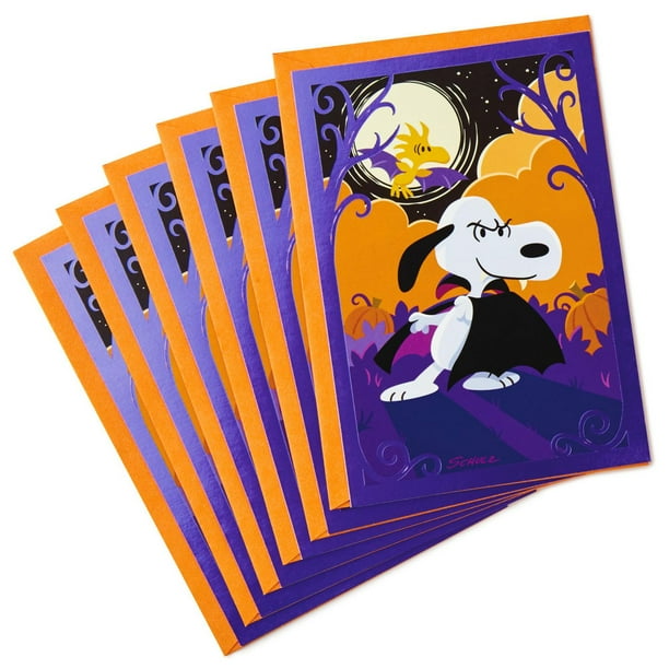 Hallmark Peanuts Snoopy Halloween Cards (6 Cards With Envelopes ...