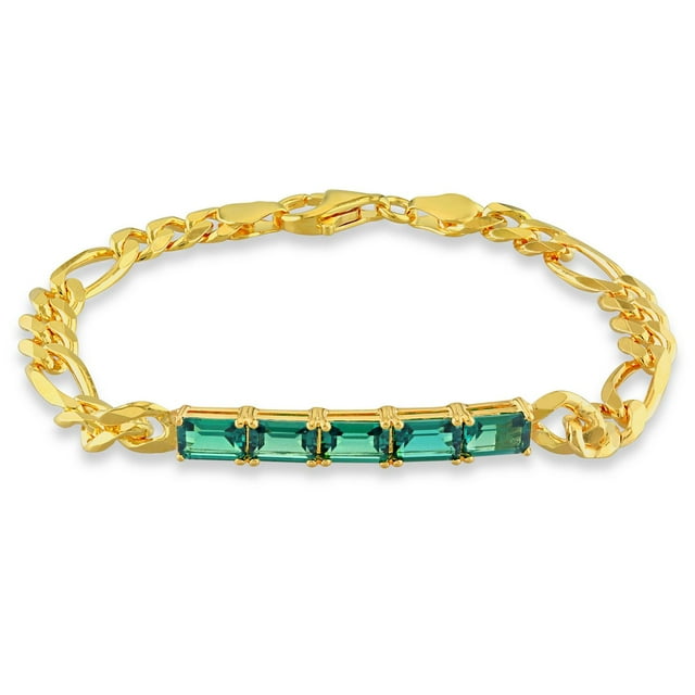 Miabella 2-1/4 Carat T.G.W. Created Emerald Yellow Gold Flash Plated ...