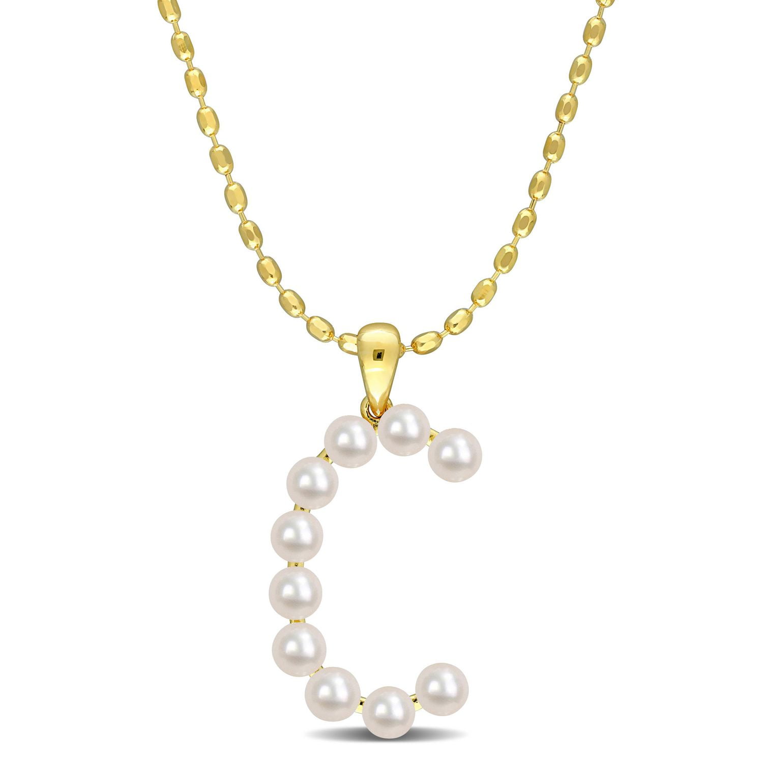 Click here for Miabella Cultured Freshwater Pearl Yellow Plated S... prices
