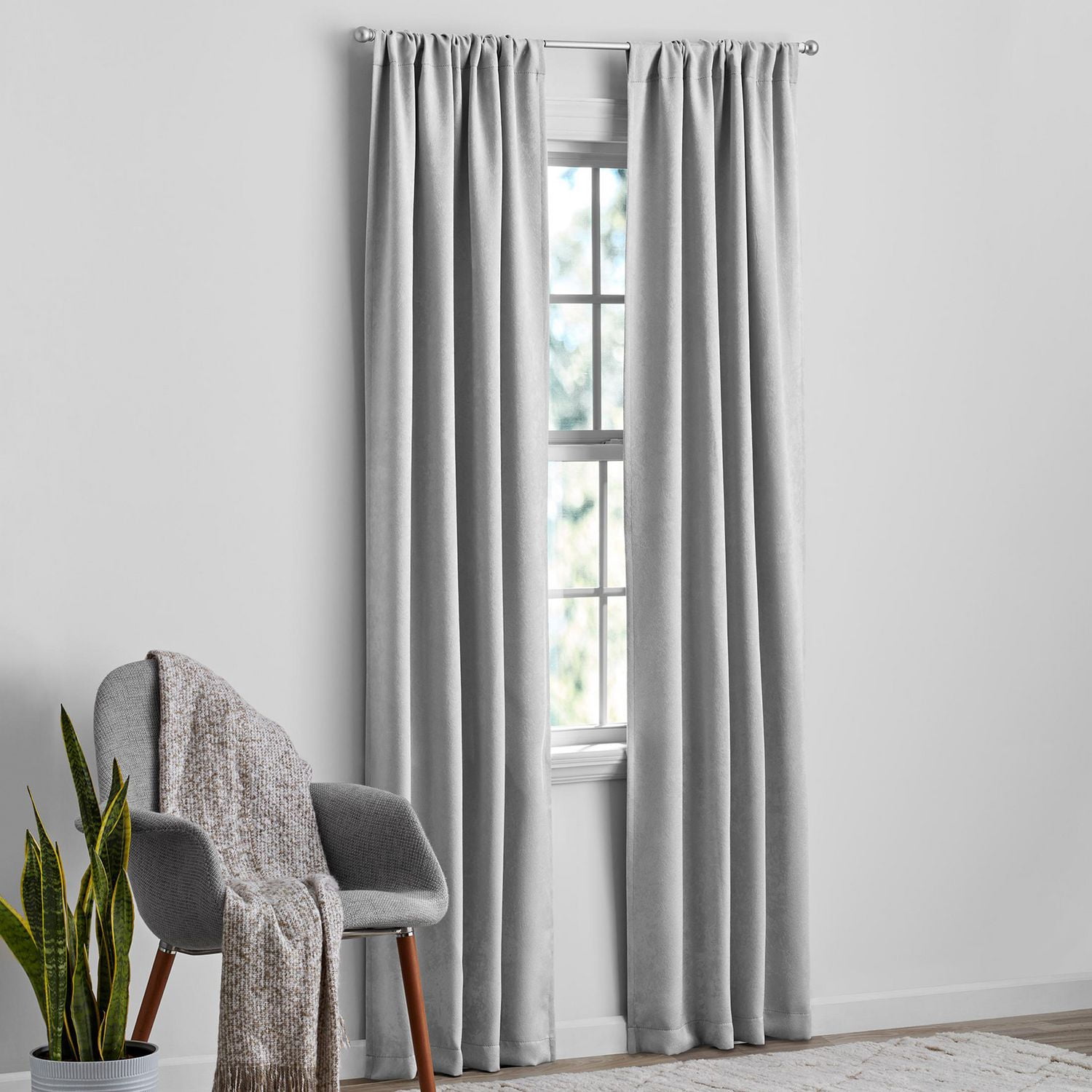 Mainstays Sheen Rod Pocket Blackout Curtain Panel Pair, 37" x 84 ...