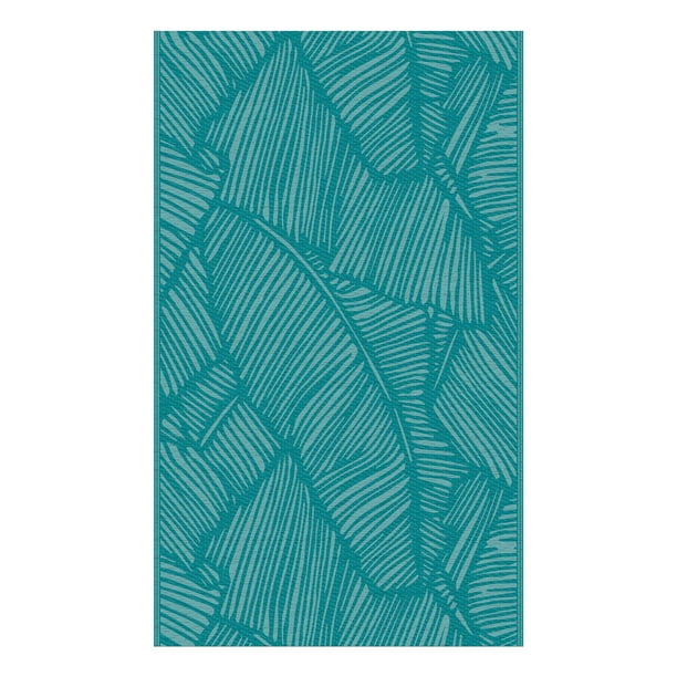 3'x5' Dense Leaves, Blue Polyweave Outdoor Rug - Walmart.ca