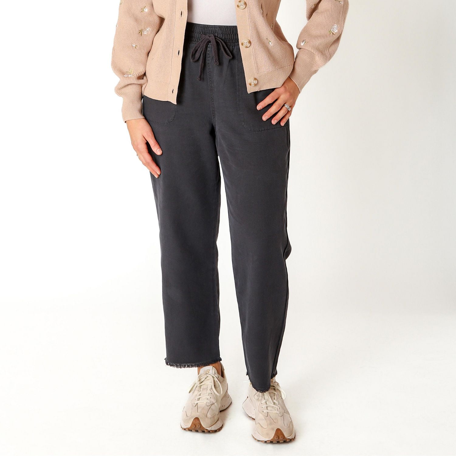 Click here for Devoted Dv Frayed Hemmed Drawstring Joggers With D... prices