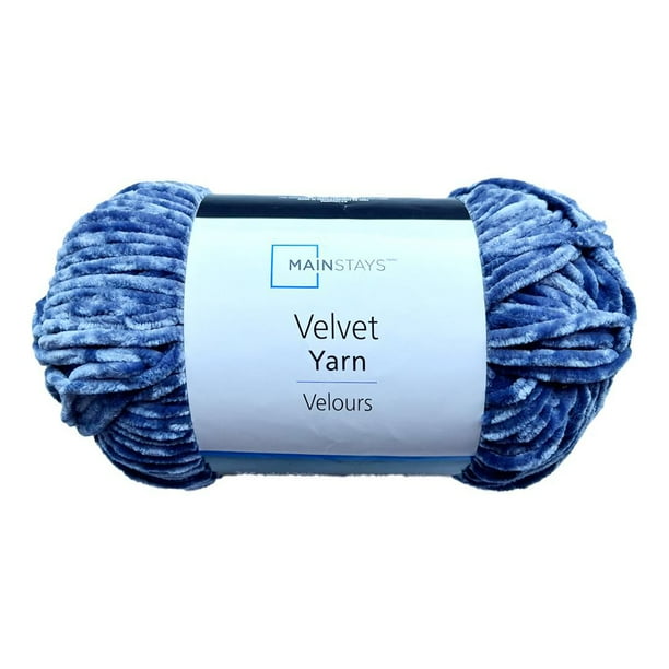 Mainstays Chenille Yarn, Indigo, 100% Polyester, 10.5 Oz, 315 Yards ...