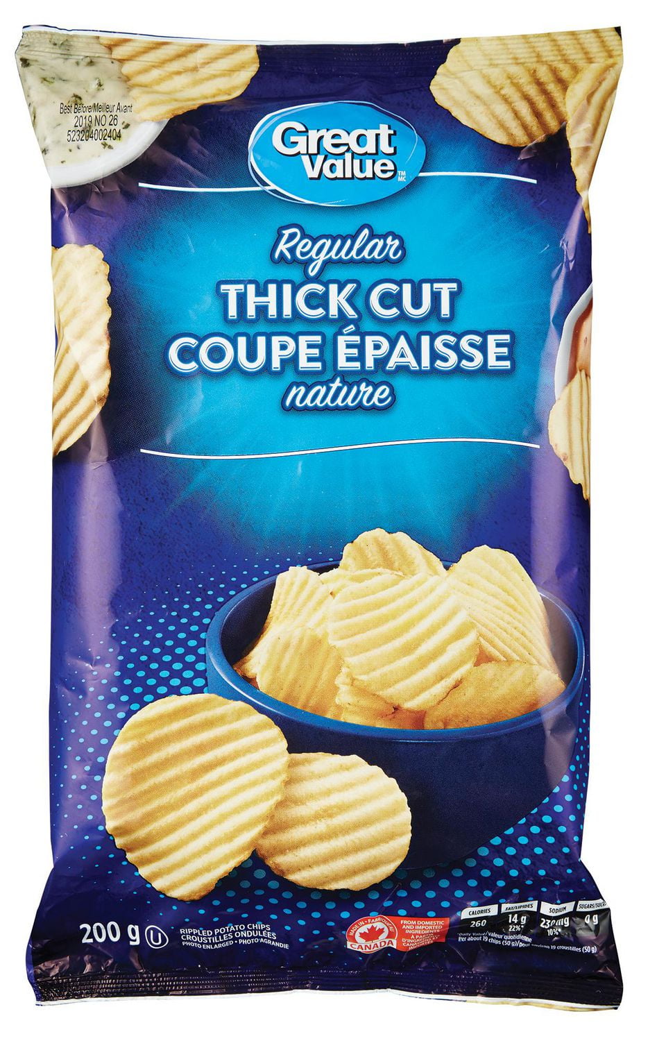 Great Value Thick Cut Regular Rippled Potato Chips Walmart Canada