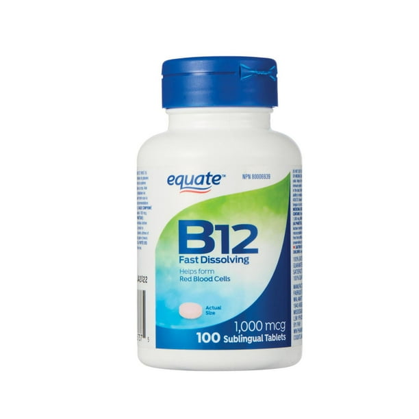 Equate B12 Fast Dissolving 1000mcg, 100 Sublingual Tablets - Walmart.ca