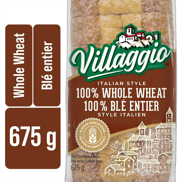 Villaggio® Italian Style 100% Whole Wheat Thick Sliced Bread, 675 g ...