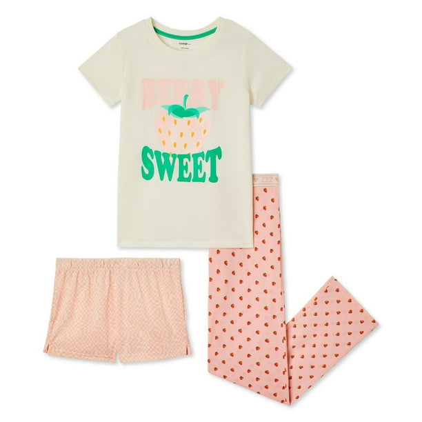 George Girls' Jersey Pajamas 3-Piece Set - Walmart.ca