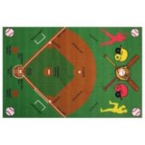 Fun Rugs Fun Time Rectangle Multi-colored Baseball Field Kids Rug ...